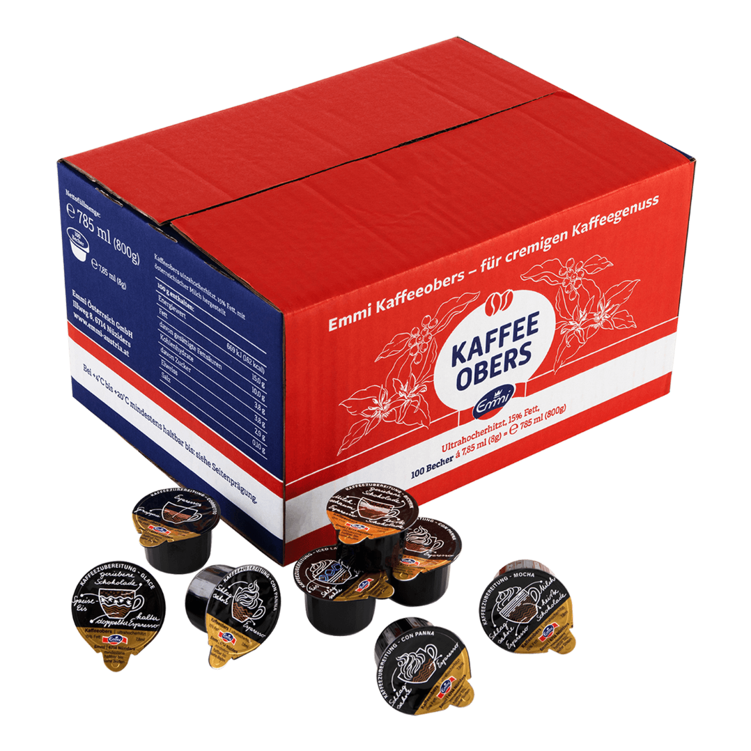 Emmi Kaffeeobers 8g, 100 Port., 15% Fett | Emmi Österreich